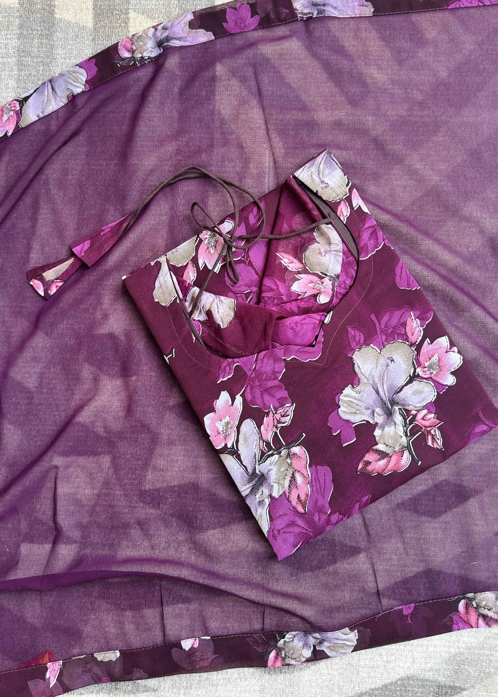 Deep purple chiffon set – Dharvi By Rachana